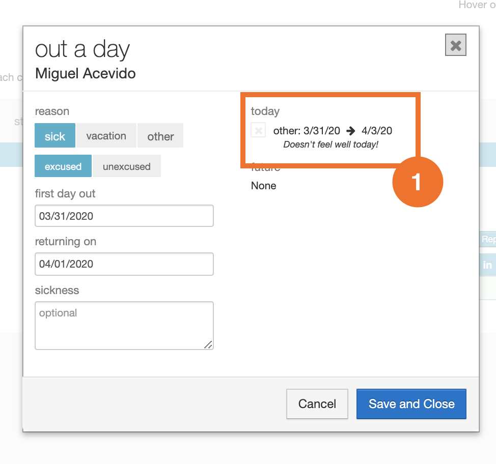 How do I read absent notes as an administrator in Tadpoles®?