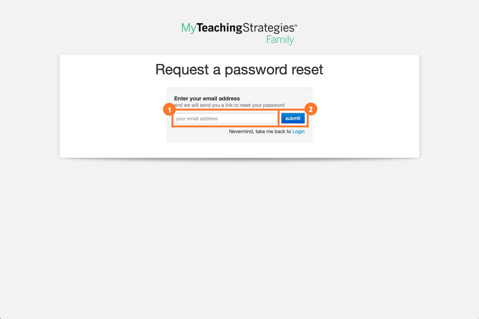 Resetting Your Password to Teaching Strategies Family