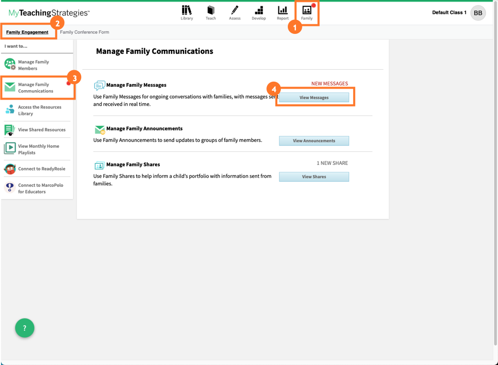 Manage Family Messages