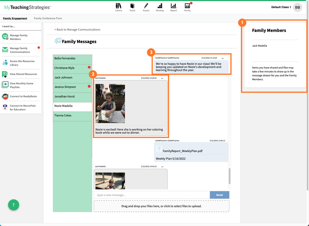 Manage Family Messages