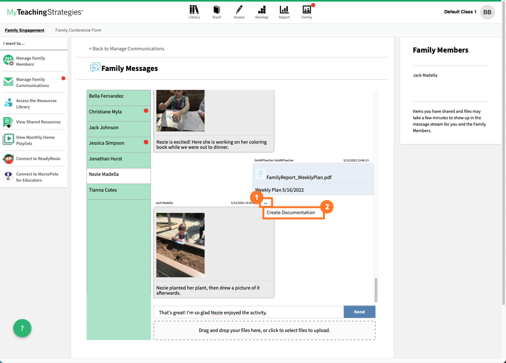Manage Family Messages