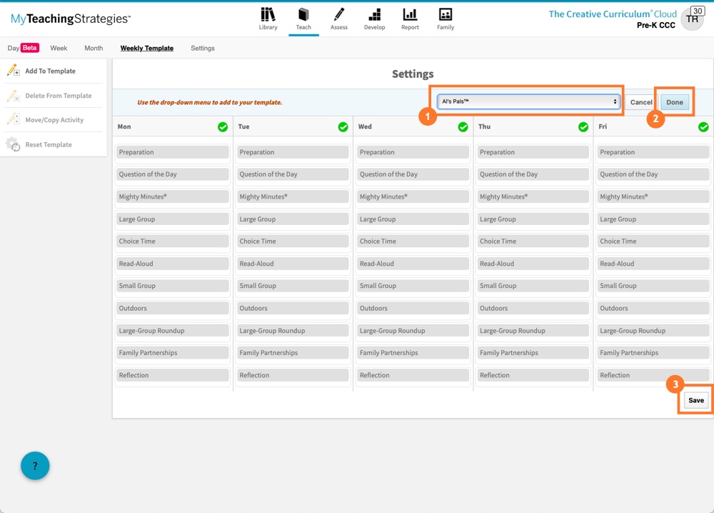 Planning for Al's Pals Lessons