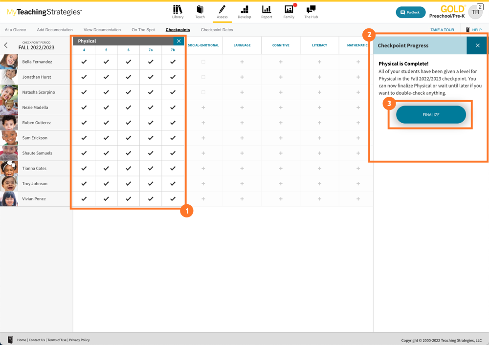 How do I finalize checkpoints?