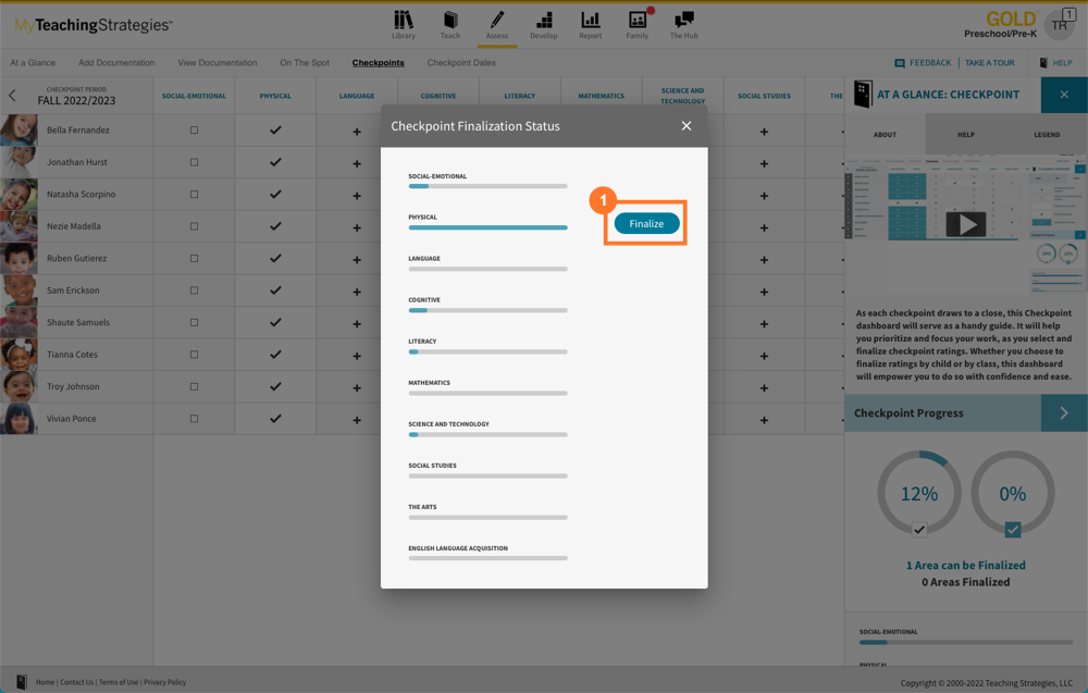 How do I finalize checkpoints?