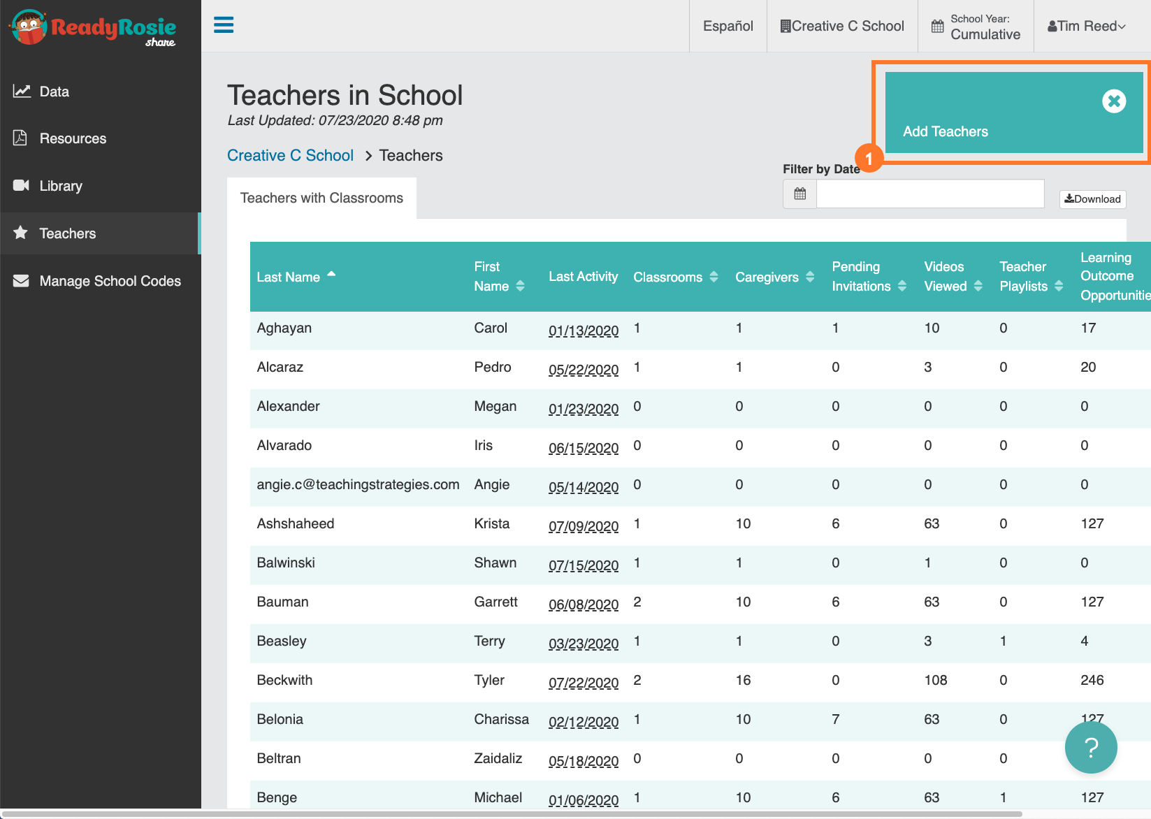Adding Teachers to ReadyRosie