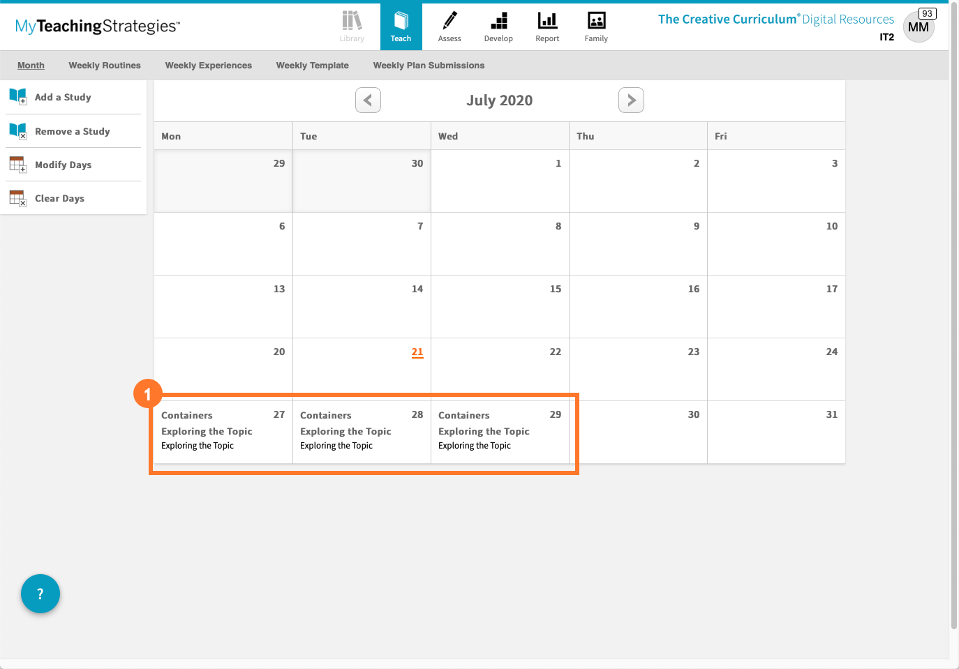 How do I add a Study for Twos to my planning calendar?