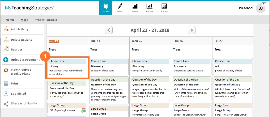 How do I edit a planned custom activity?