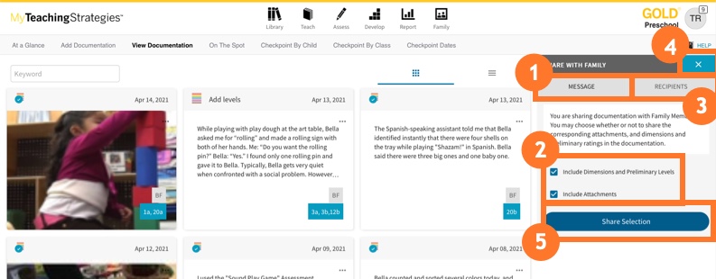 How do I share documentation with family members?