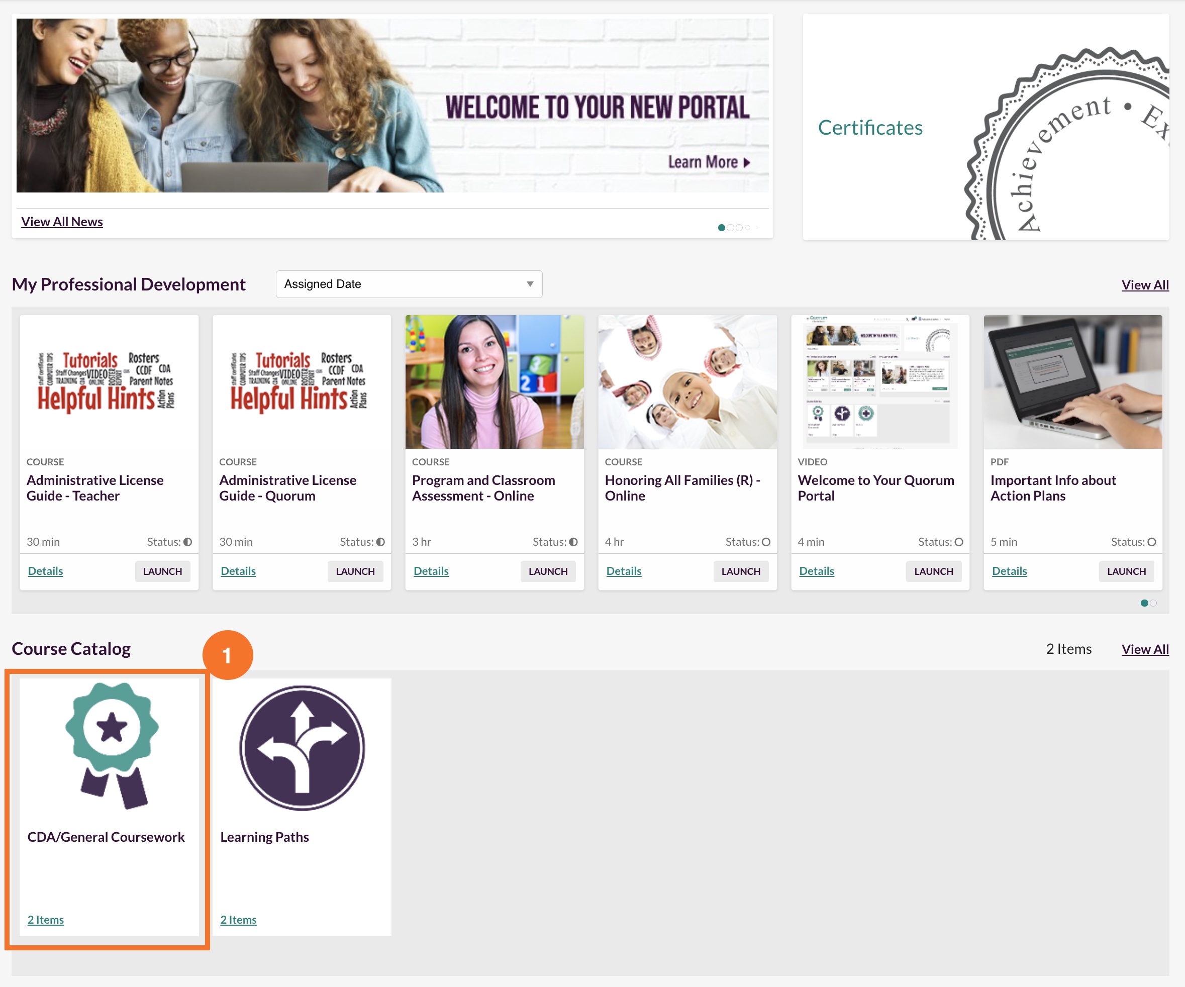 What classes do I have to take on Quorum for the required CCDF Health ...