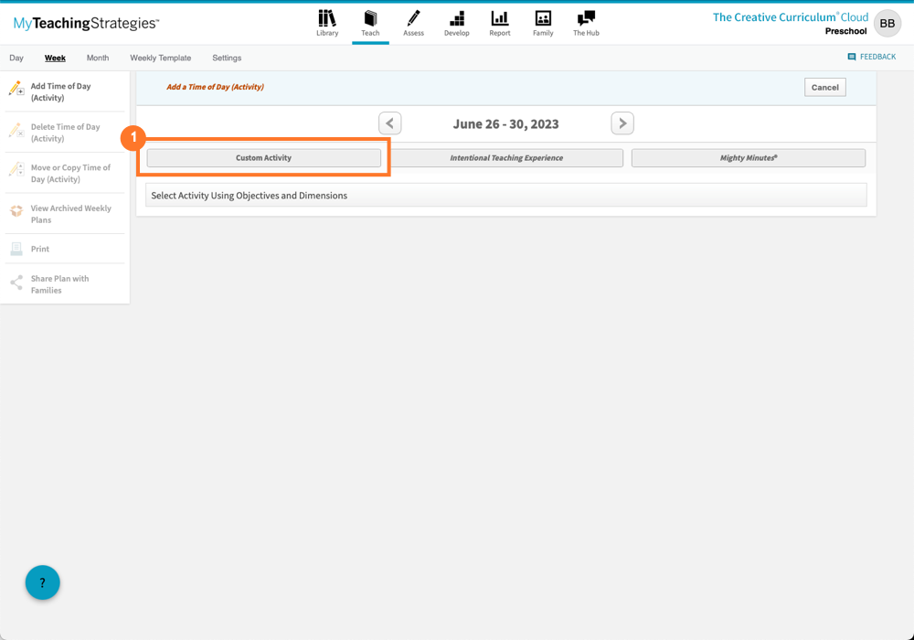 Planning for Custom Activities
