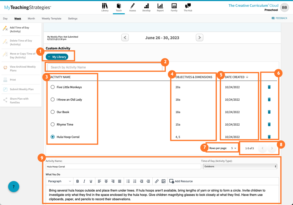 Planning for Custom Activities