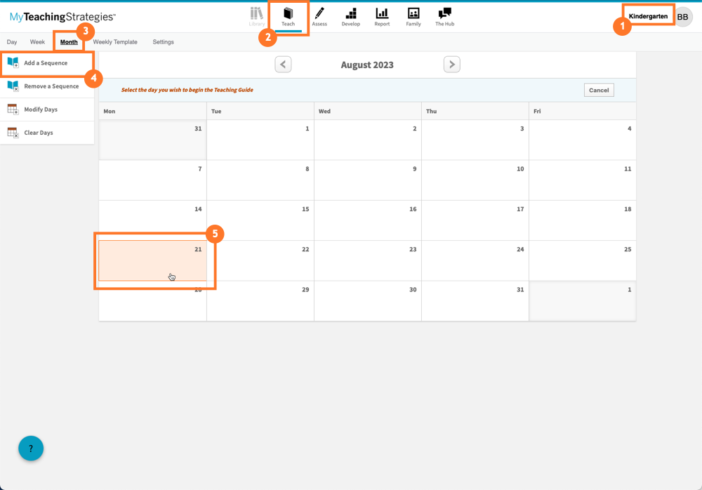 Using the Month View Calendar
