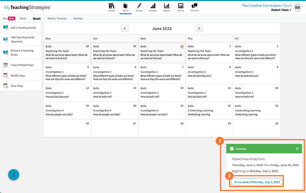 Using the Month View Calendar