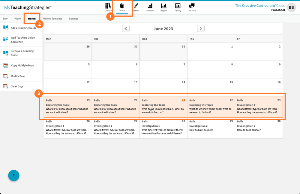 Using the Week View Calendar