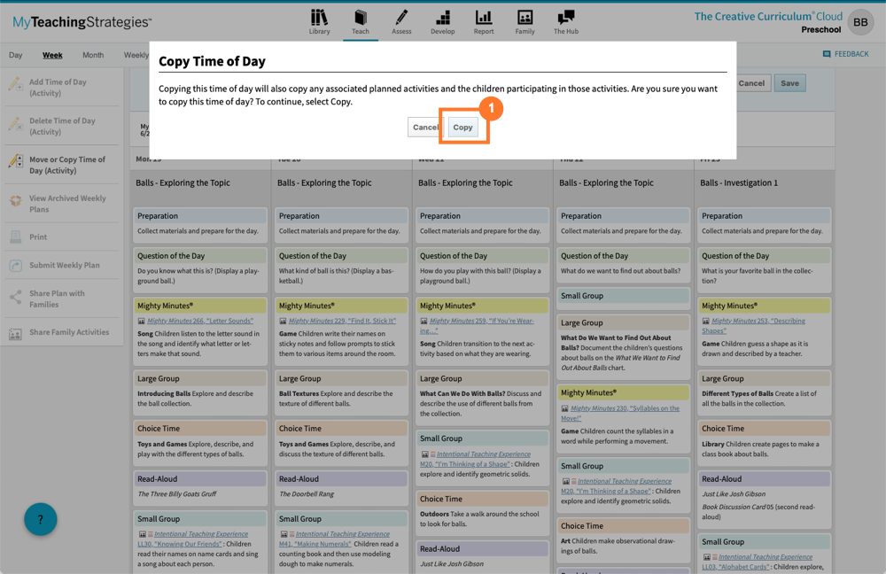 Using the Week View Calendar