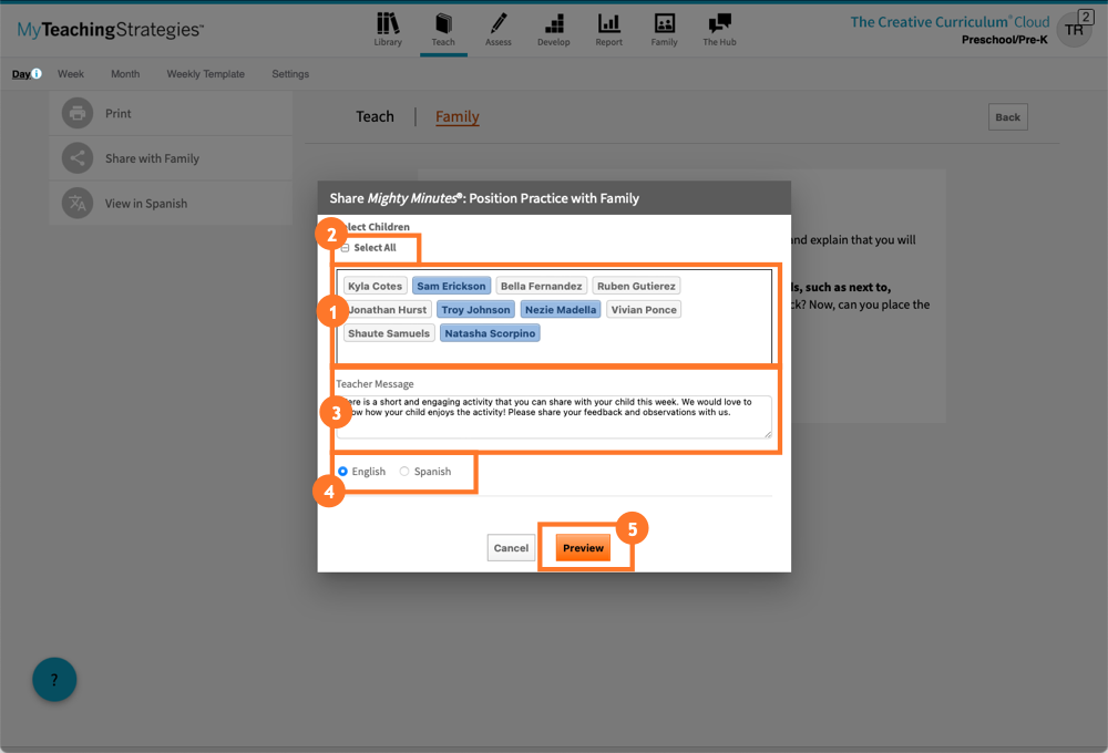 Sharing Family Mighty Minutes with Families