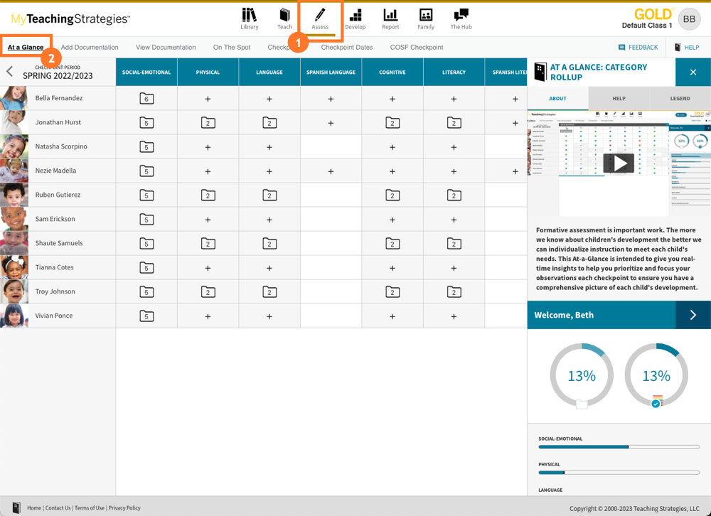Using the Assessment At-a-Glance Dashboard