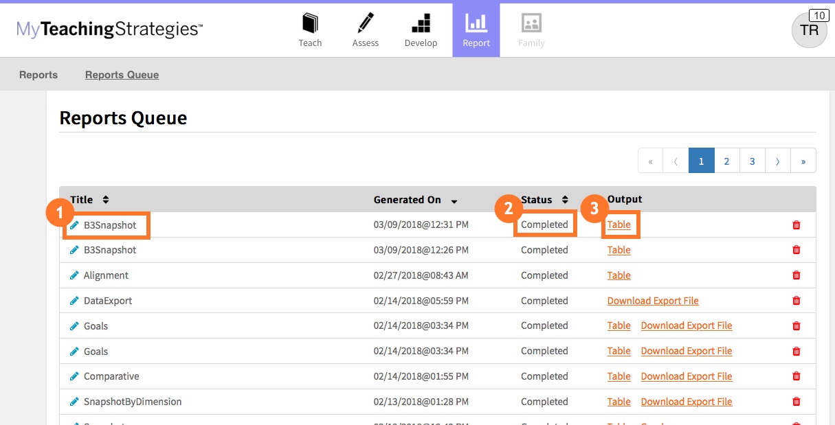 How do I generate the Snapshot (Birth Through Third Grade) Report for ...