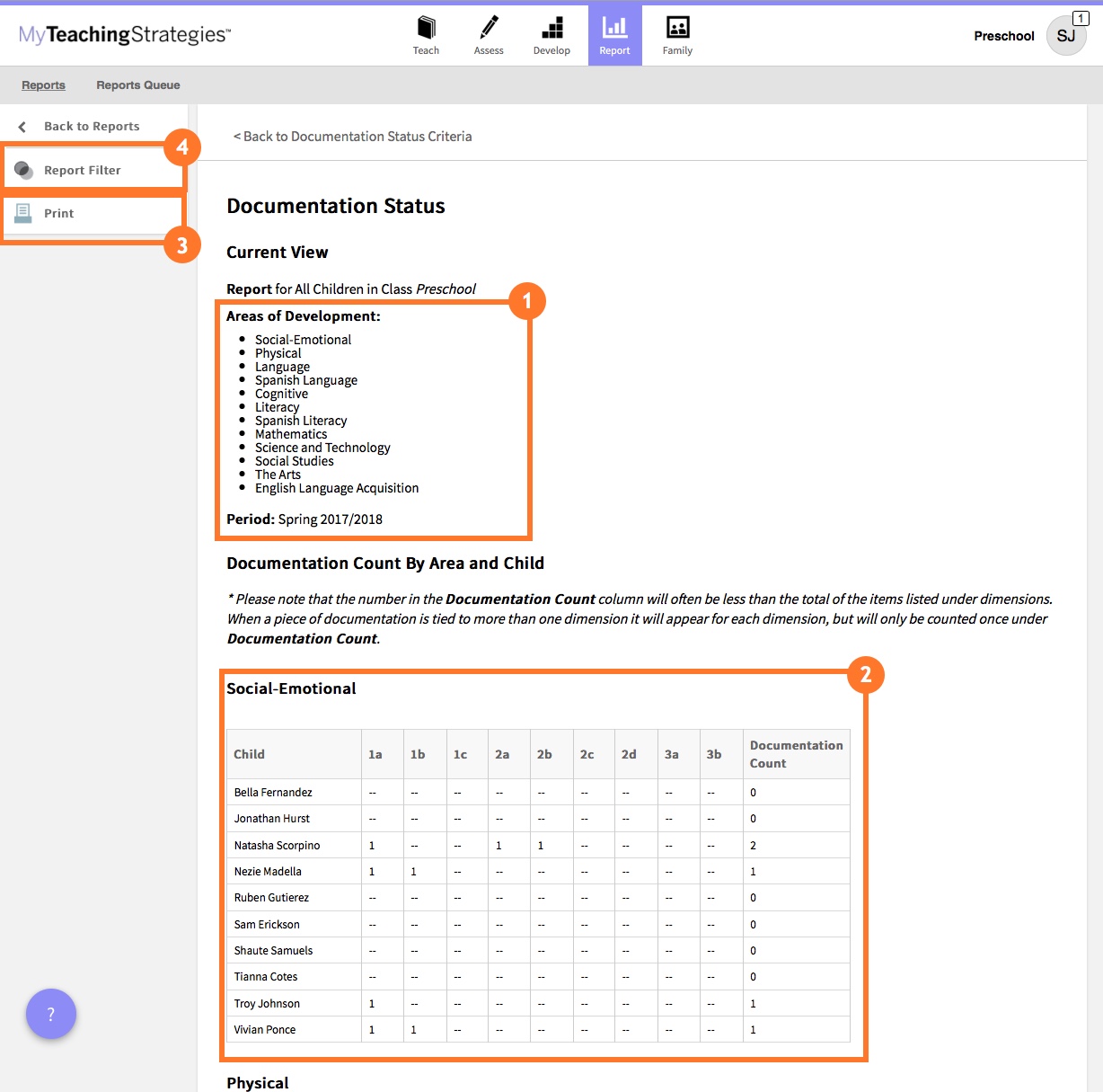 Documentation Status Report - Teachers