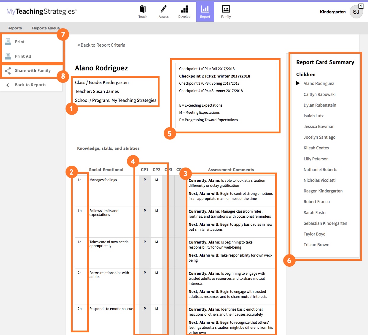 Report Card - Teachers