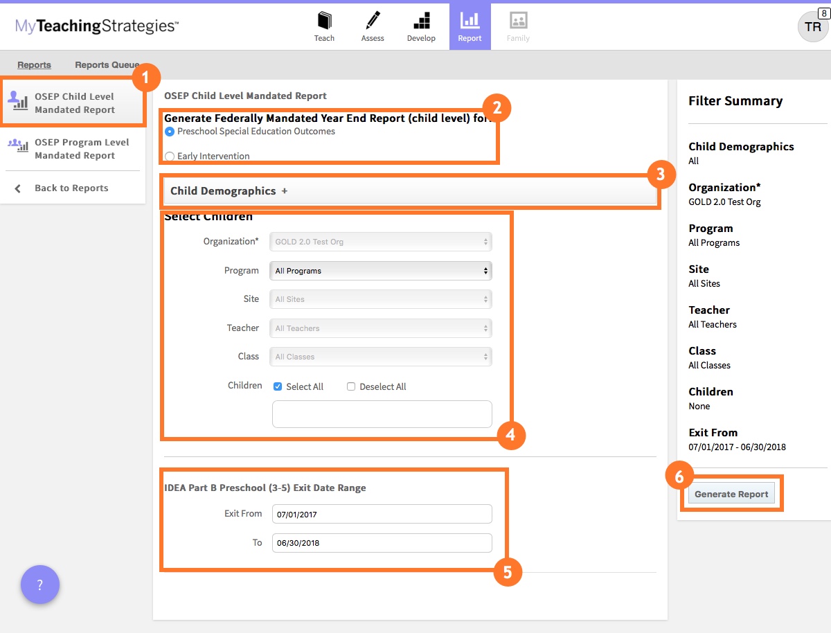 OSEP Federally Mandated Year-End Report