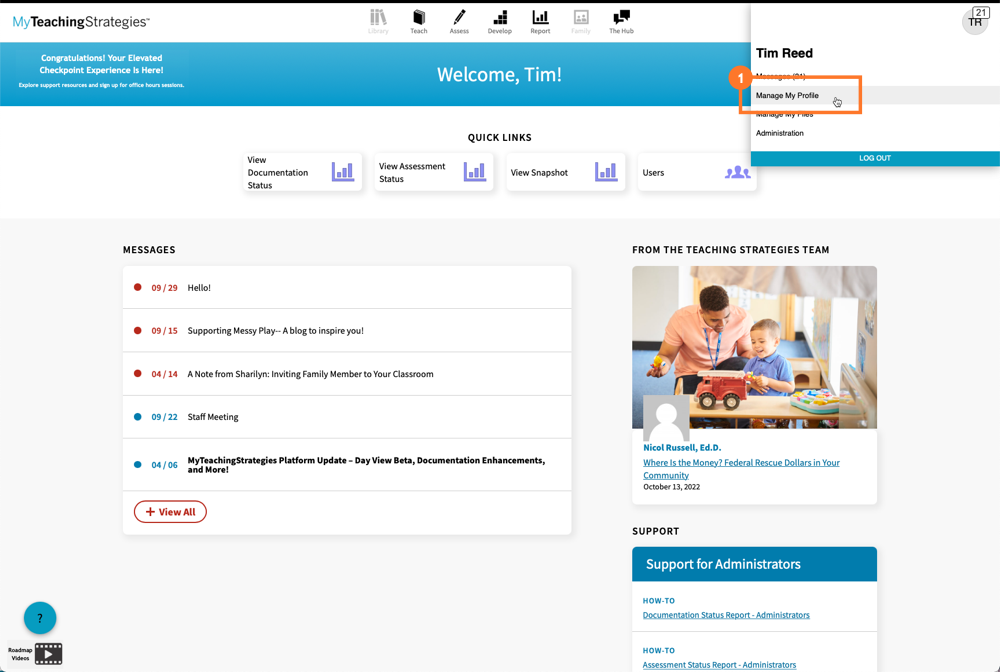 My Profile - Administrators