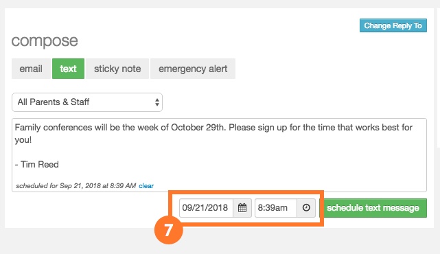Sending Notes and Alerts to Staff and Families in Tadpoles