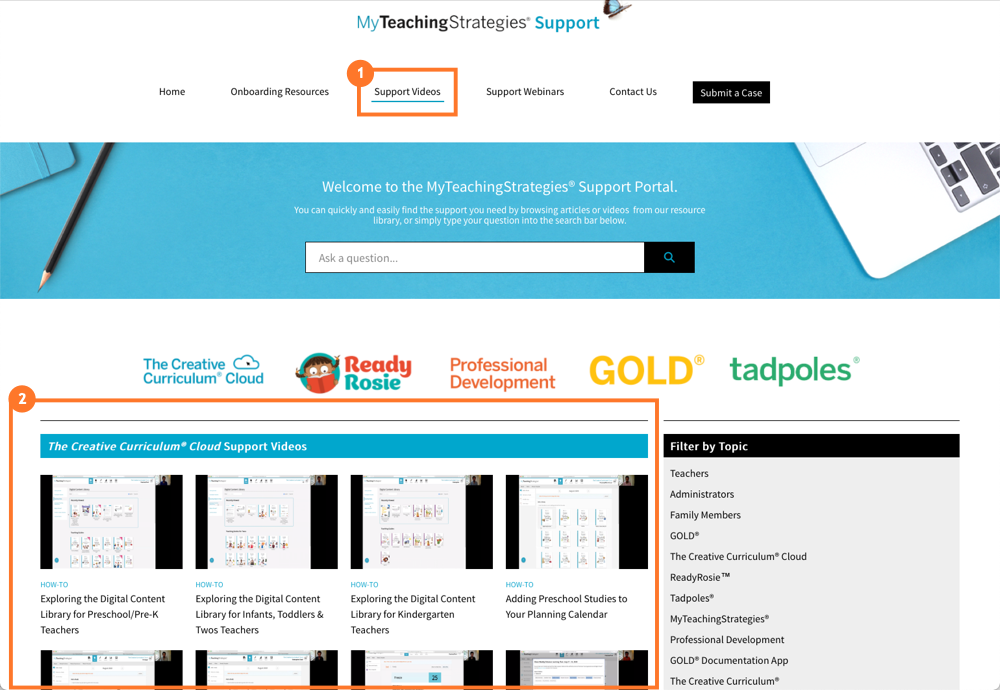 Using the MyTeachingStrategies Support Portal