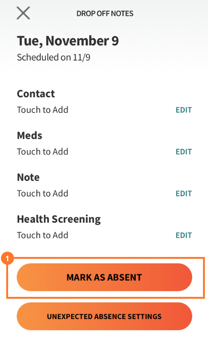Marking Your Child Absent on the Tadpoles Parent App