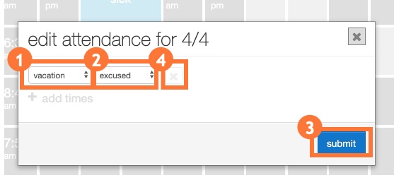 How do I edit an absence in Tadpoles?