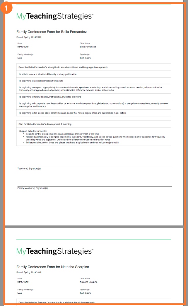 How do I print Family Conference Forms?