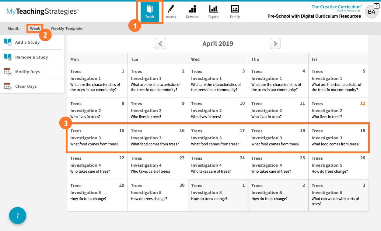 How do I edit a weekly plan?