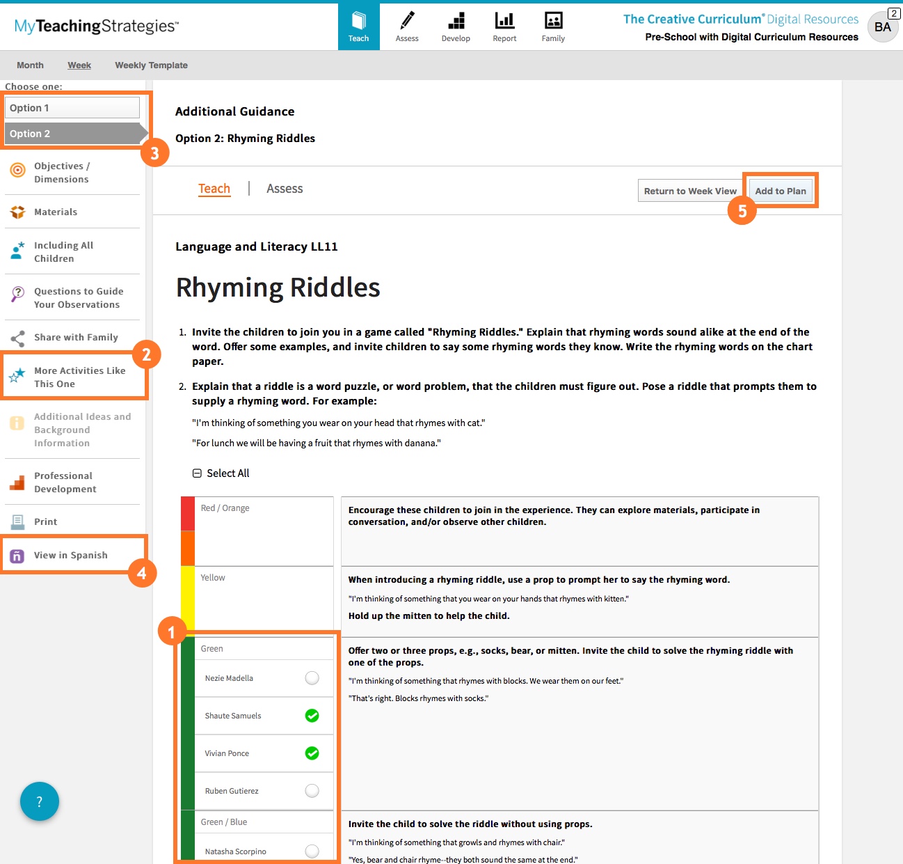 How do I edit a weekly plan?