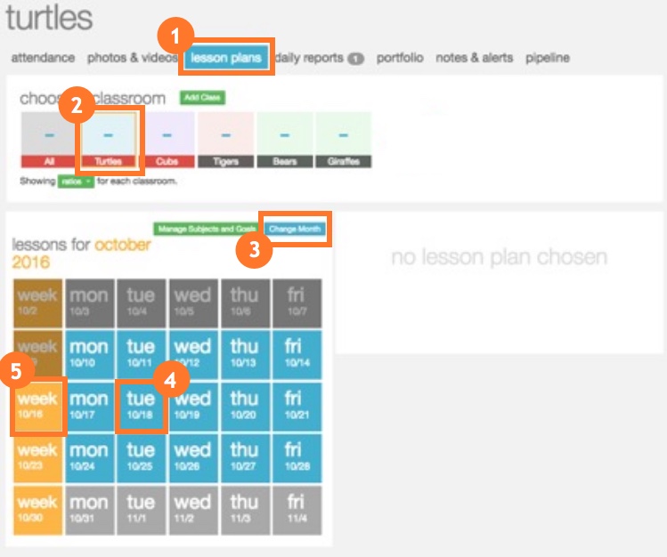 Copying Lesson Plans in Tadpoles