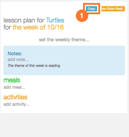 Copying Lesson Plans in Tadpoles