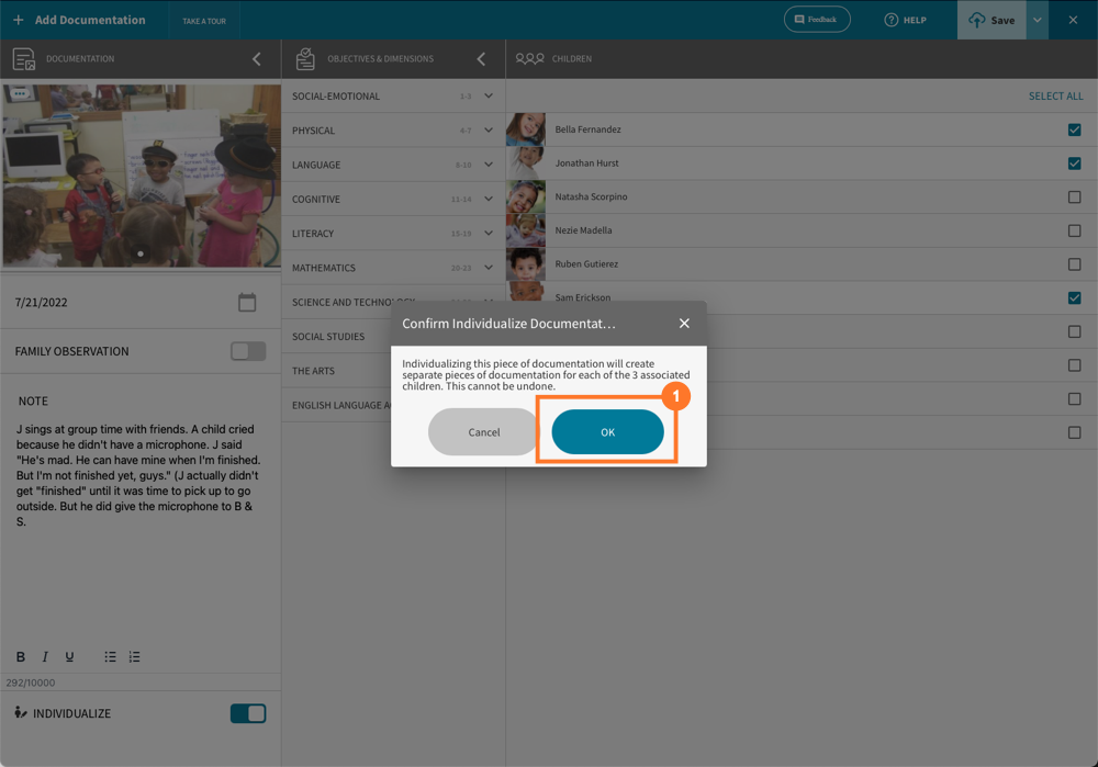 How do I individualize documentation?