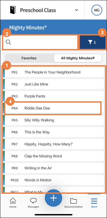 Using Mighty Minutes on the Teaching Strategies Teacher App