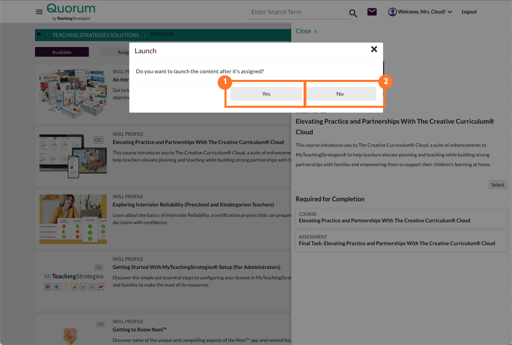 Completing Product Tutorials in Quorum