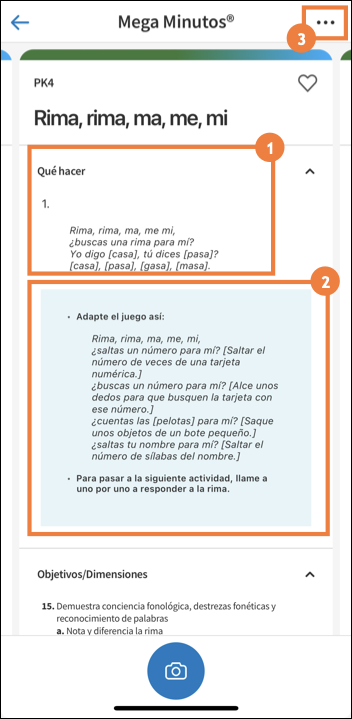 Uso de Mega Minutos en la aplicación Teaching Strategies Teacher