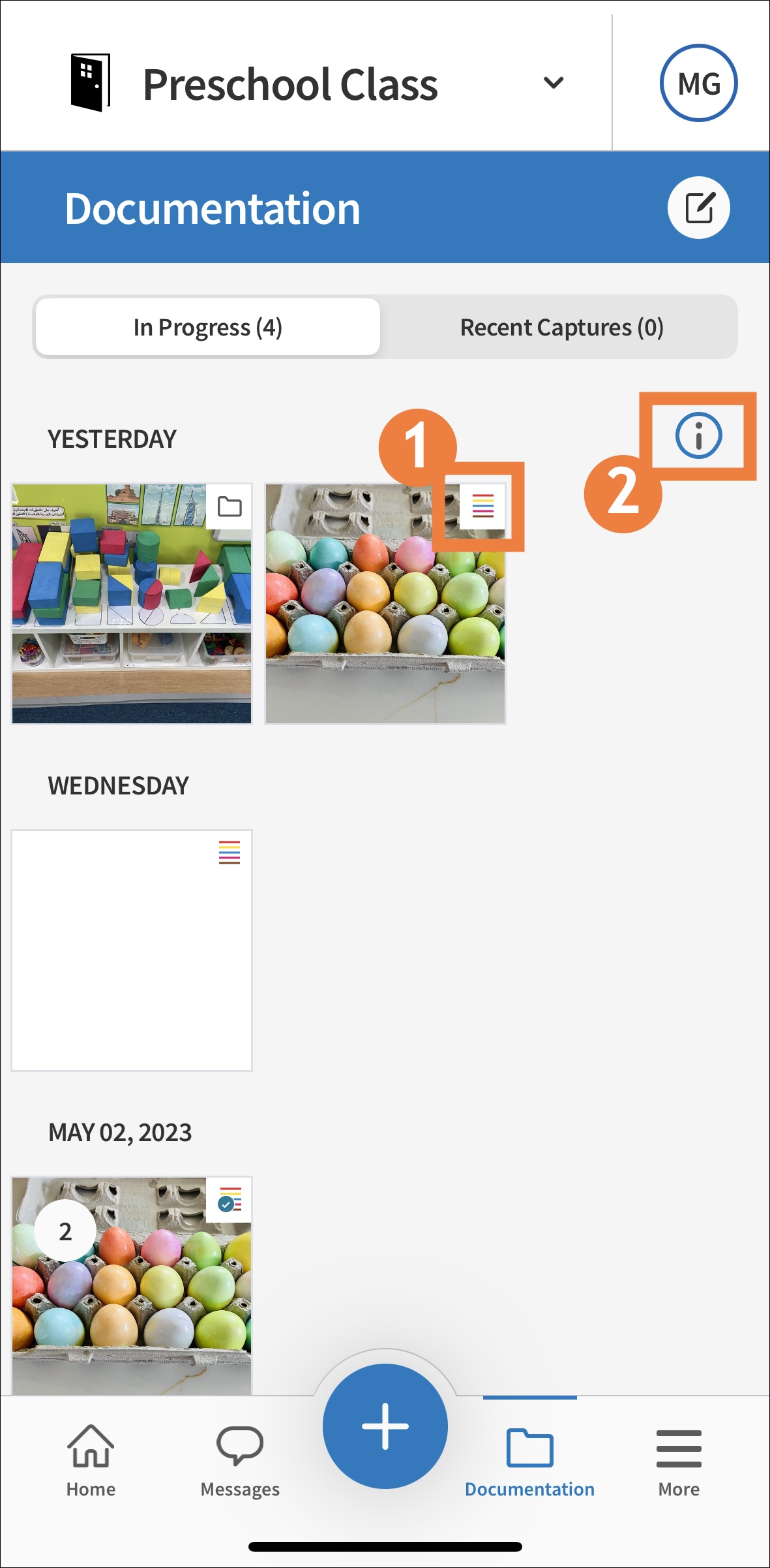 What are the icons on my documentation thumbnails in the Teaching ...