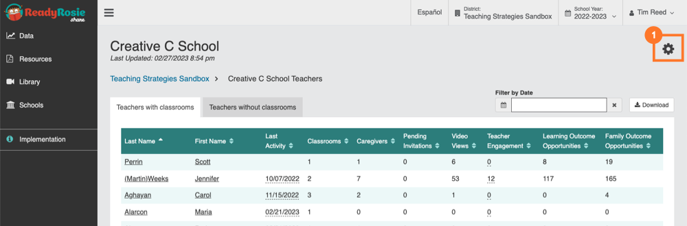 Managing Teachers in ReadyRosie