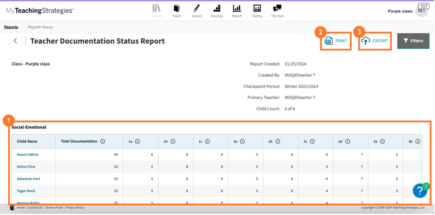 Now Available: Teacher Documentation Status Report
