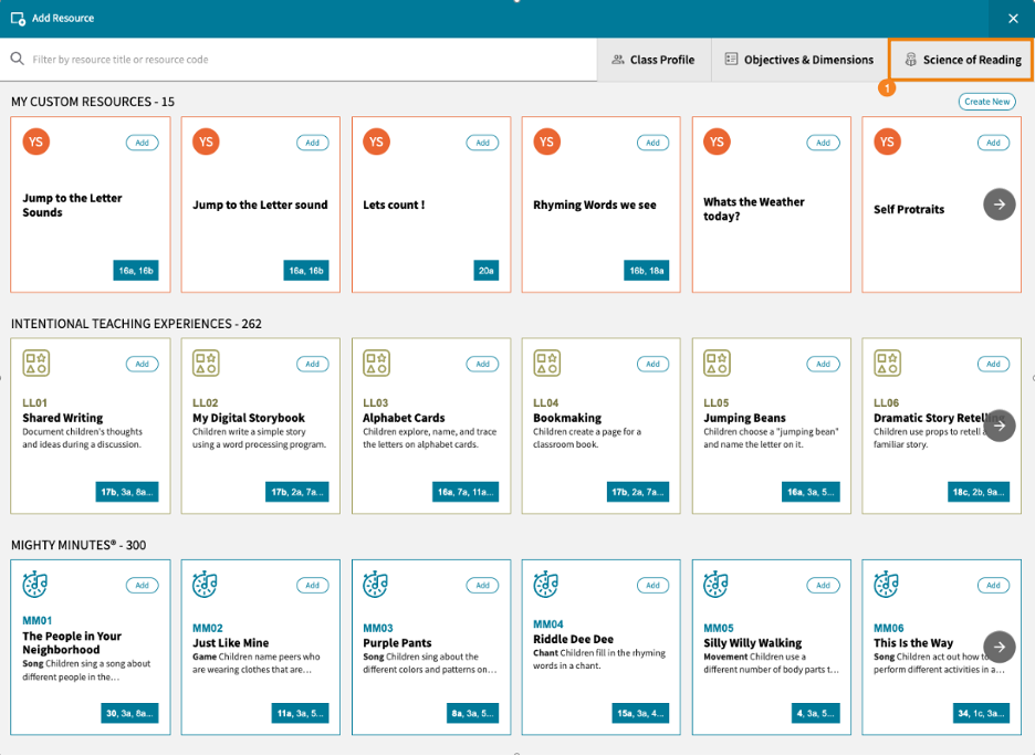 Science of Reading Filter
