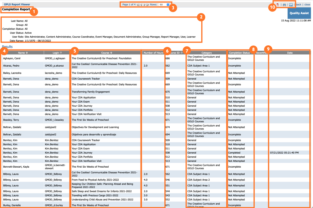 Generating Reports in Quorum