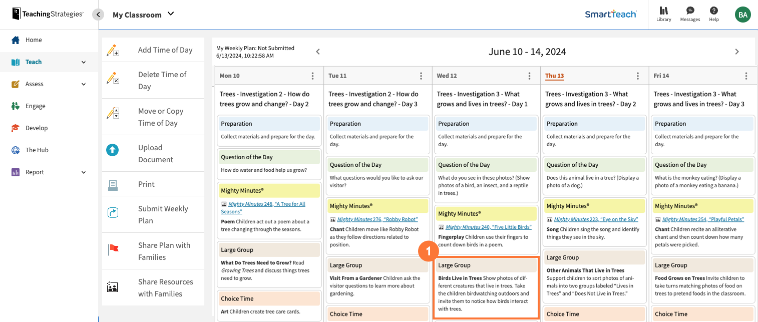 Planning with the Week View