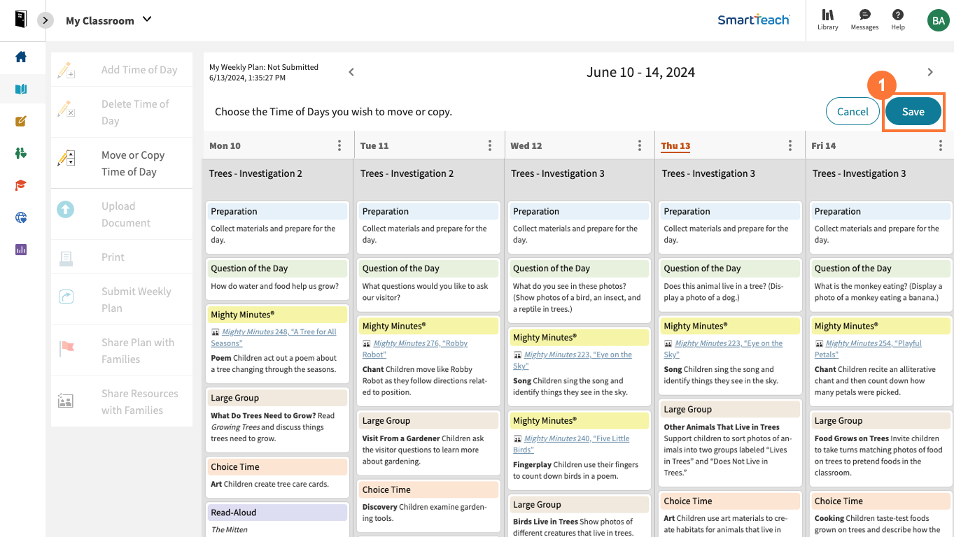 Planning with the Week View