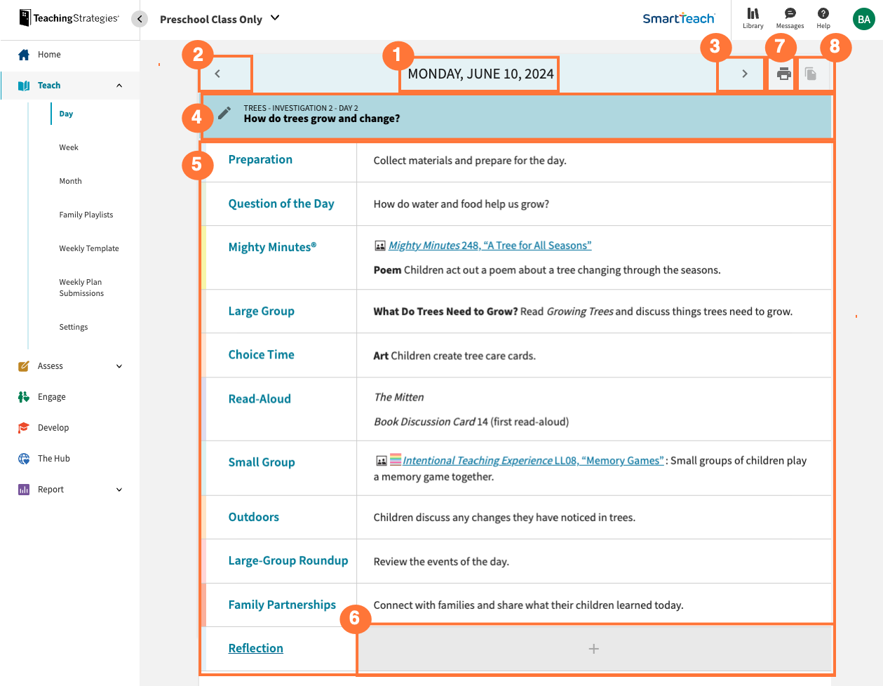 Using the Day View Calendar