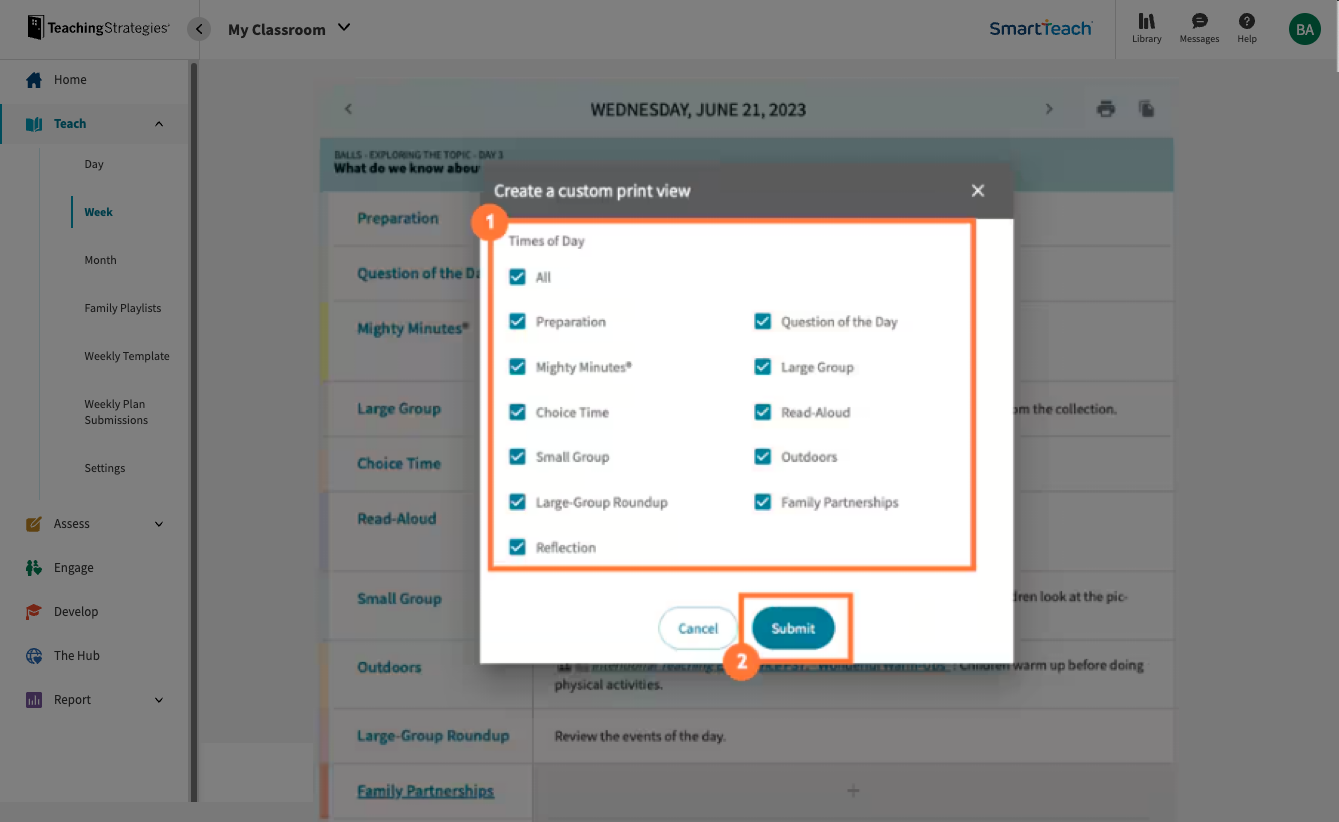 Using the Day View Calendar