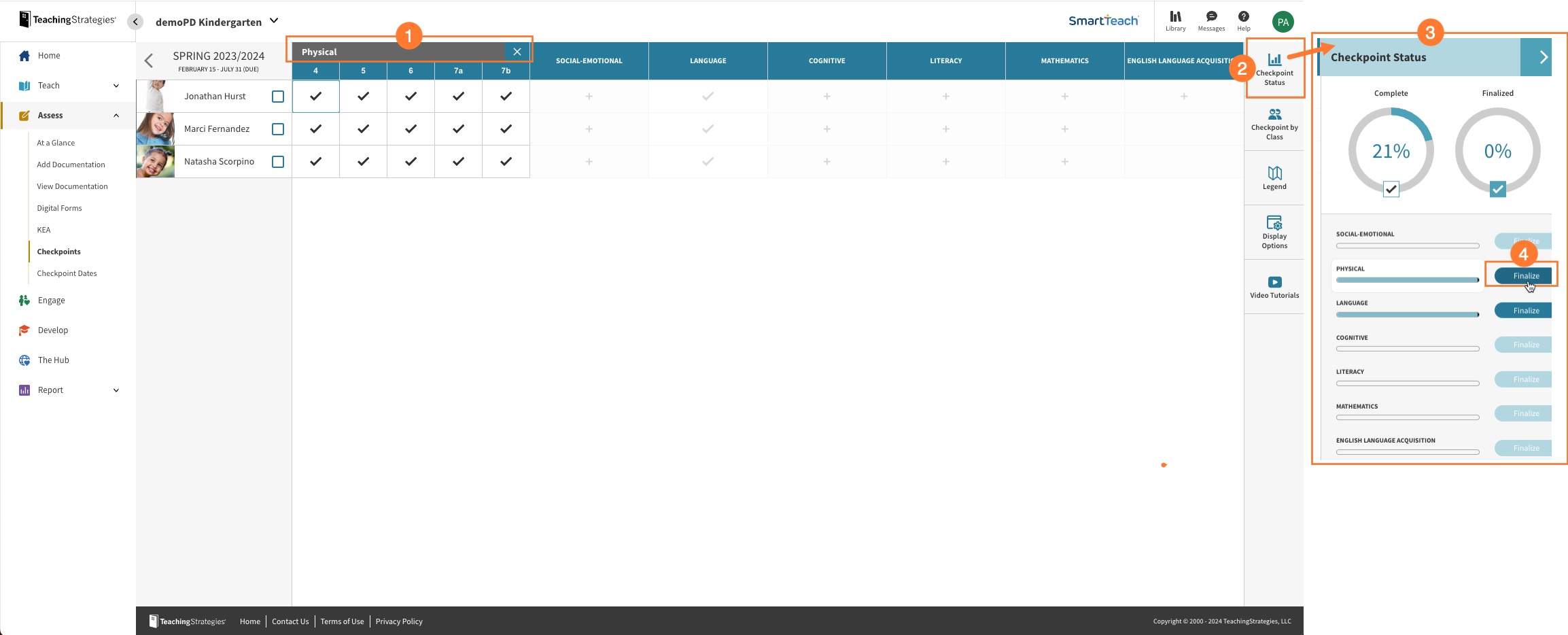 How do I finalize checkpoints?