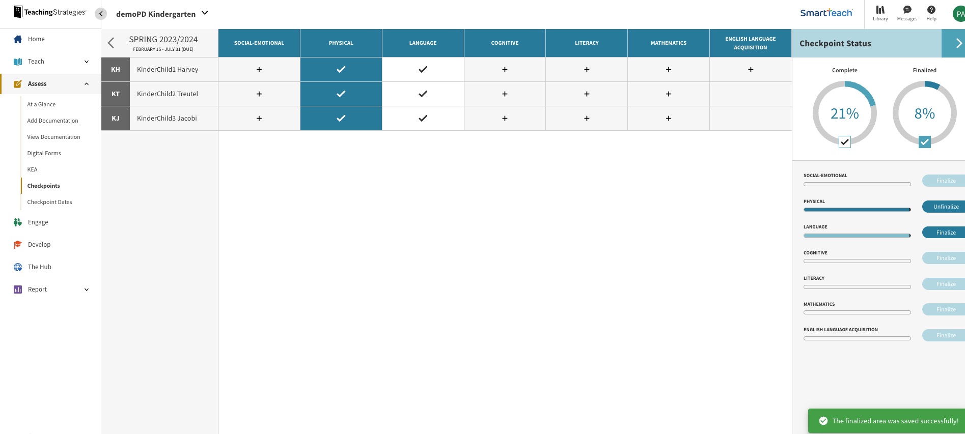 How do I finalize checkpoints?